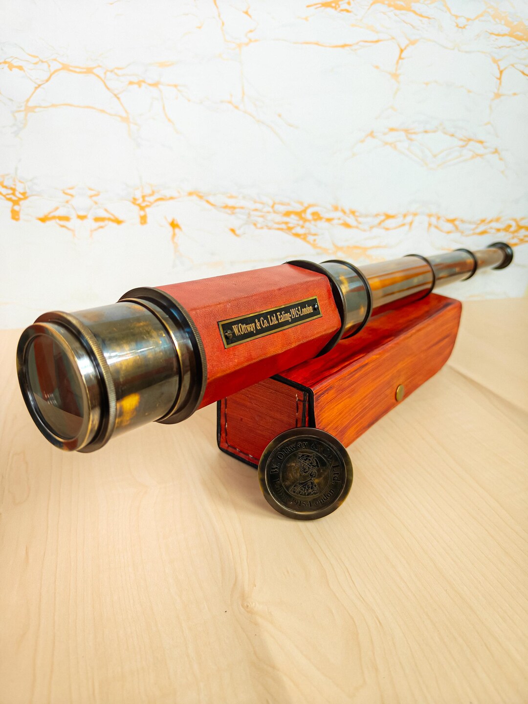 Personalized Handmade Brass Spyglass Telescope With Leather Case ...