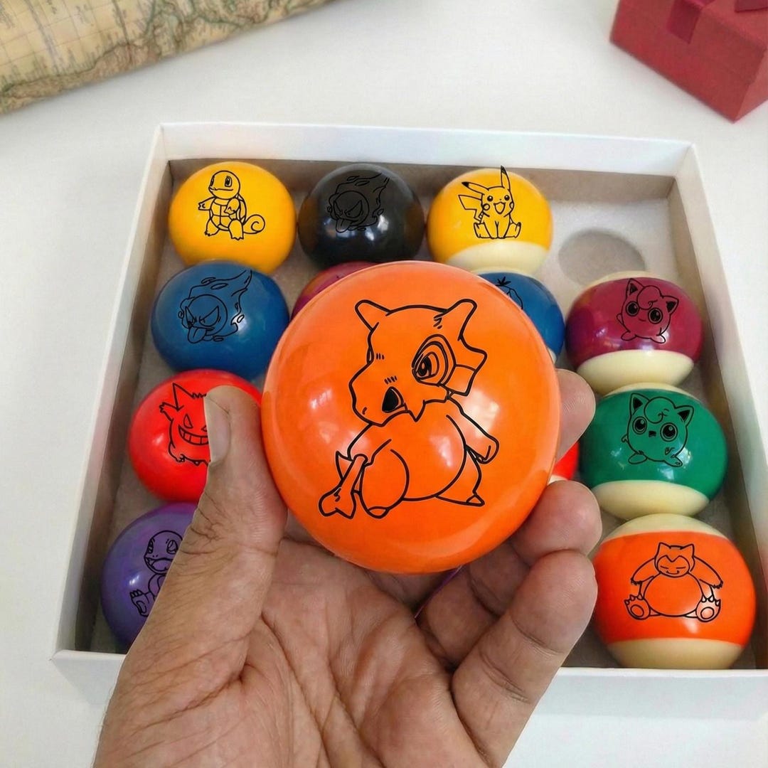 Personalized Engraved Pool Ball Set 57mm | Custom Billiard Gift ...