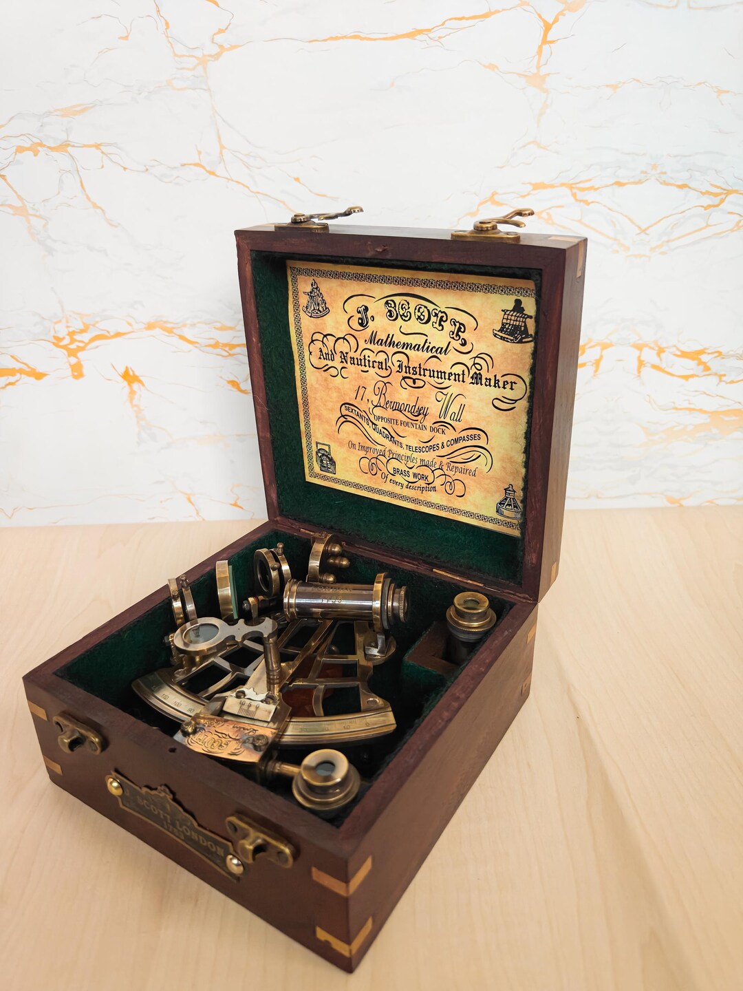 Brass Sextant for Collectors Handcrafted Retro Nautical Navigation ...