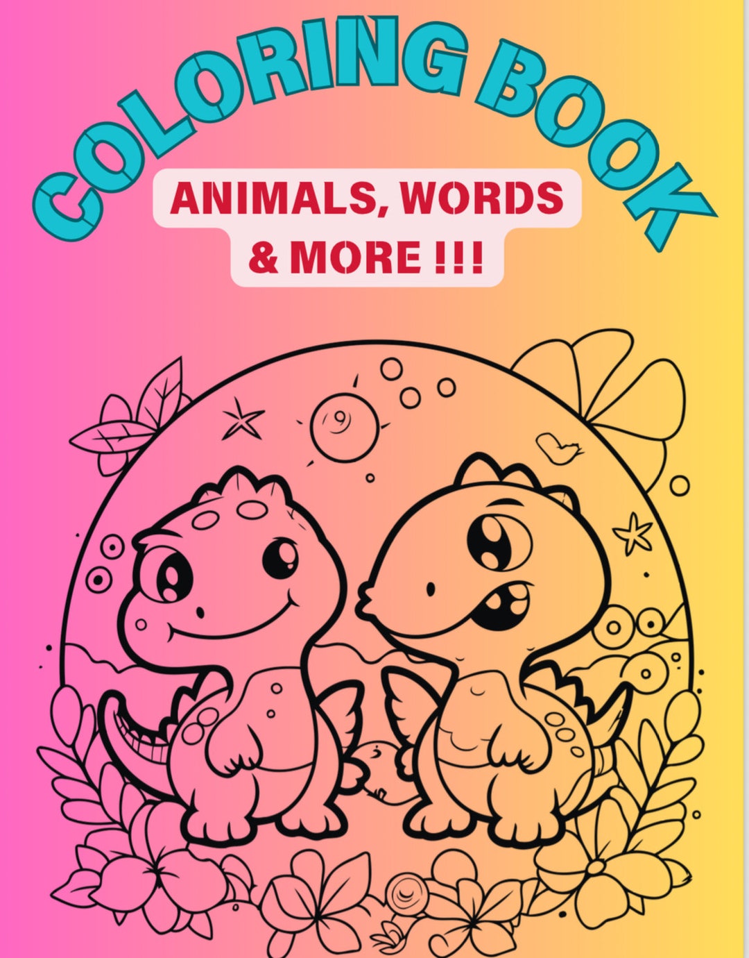 Coloring Book/sheets - Animals, Words and More. for Kids. - Etsy