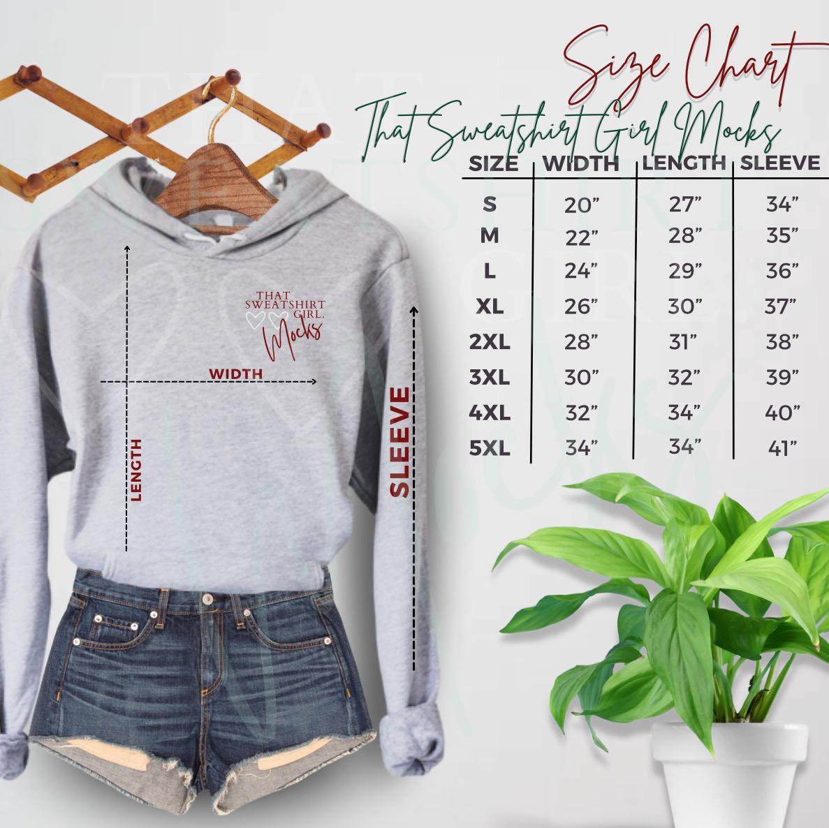 18500 Size Chart Bundle, Boho Size Chart for Sweatshirt, Hooded ...