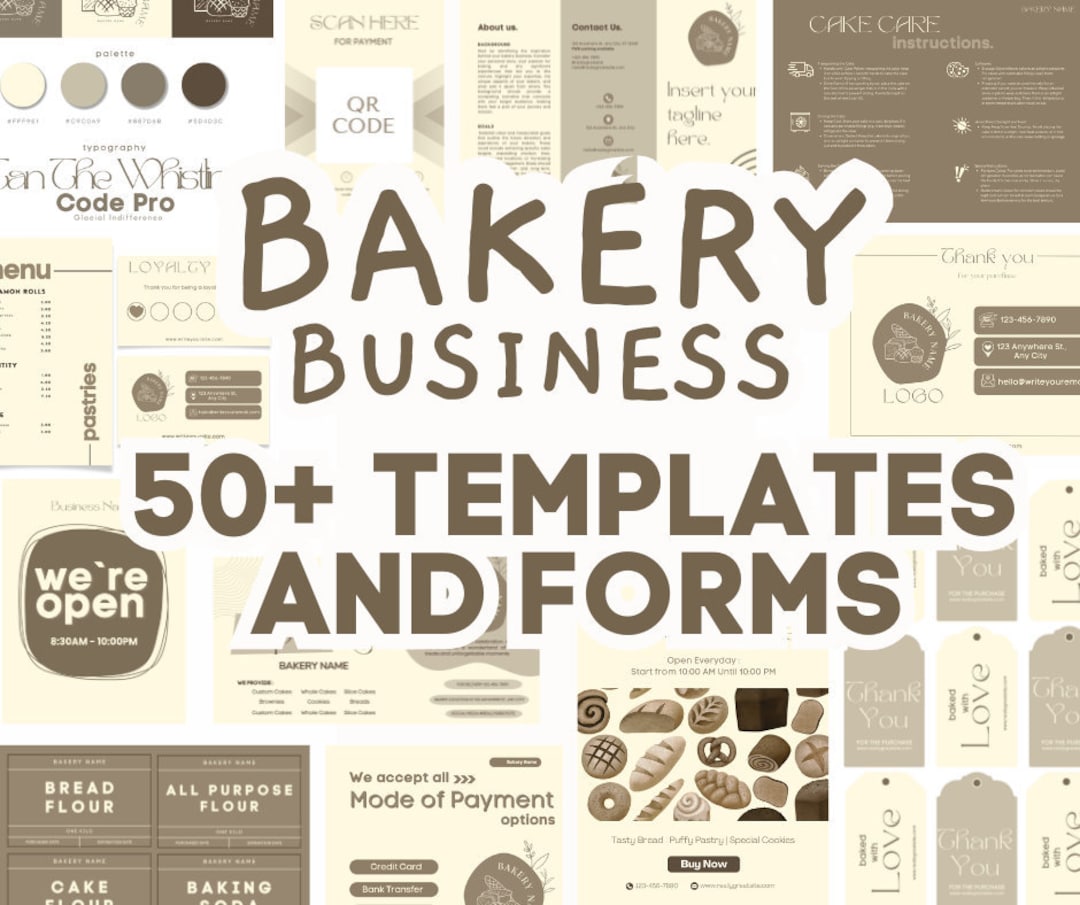 Editable Bakery Templates Order Form Bakery Inventory Checklist Canva ...