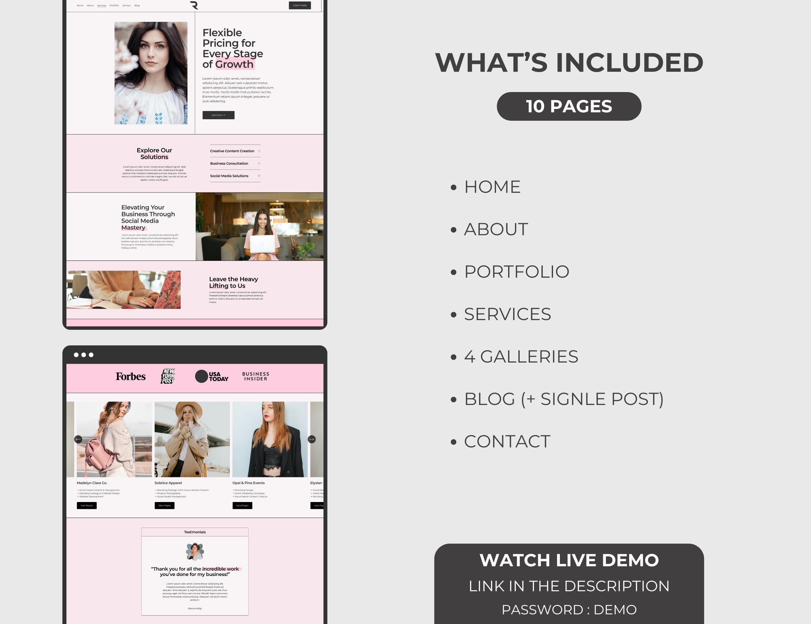 Virtual Assistant Template, Squarespace 7.1 Marketing Agency Website ...