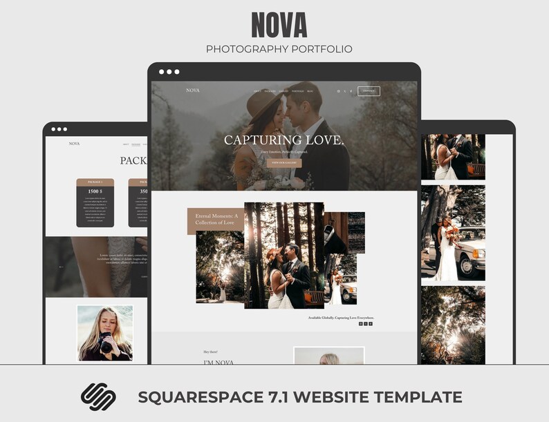 Wedding Photography Template, Squarespace Wedding Photographer Website ...