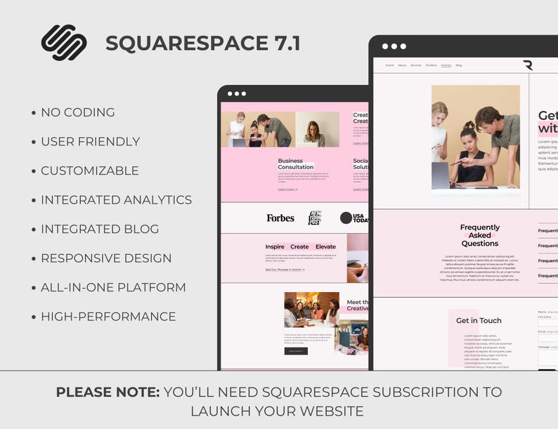 Virtual Assistant Template, Squarespace 7.1 Marketing Agency Website, Consulting Coaches Luxury ...