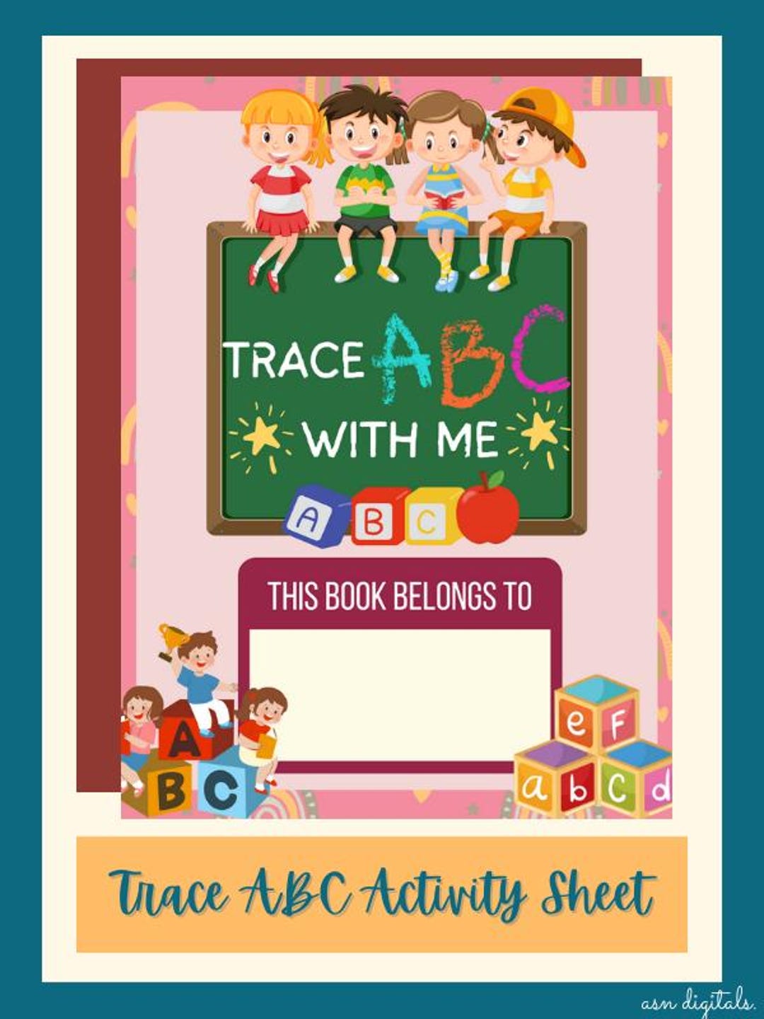 Trace ABC Activity Sheet - for Girls - Etsy
