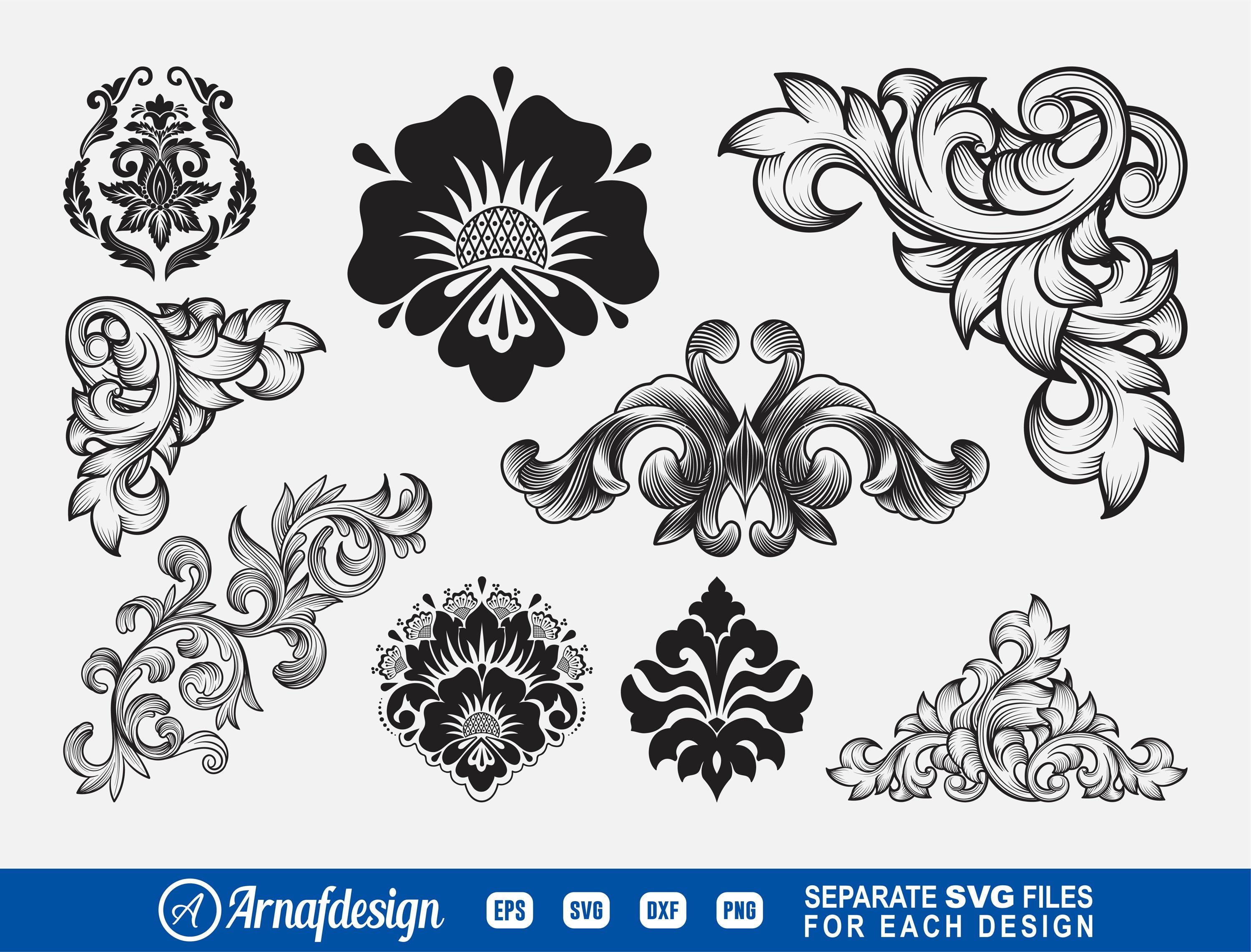 Baroque SVG, Acanthus Svg, Filigree, Decorative Ornament, Swirls Svg ...