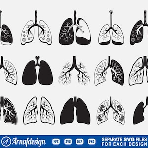 Lung SVG, Medical Image Svg, Human Lung Svg, Bronchial Svg, Clipart ...