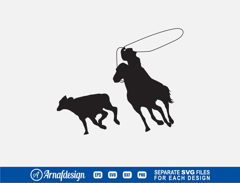 Breakaway Roping SVG, Rodeo Cowboy Western Svg, Vector, Silhouette ...