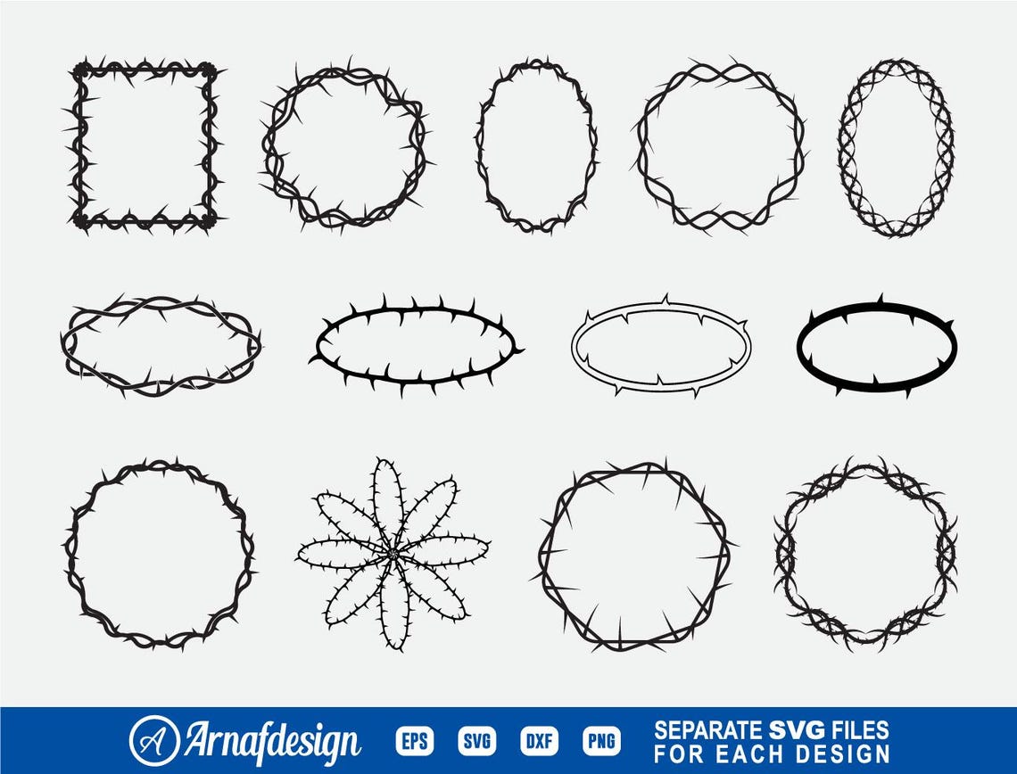Crown Thorns SVG, Thorns Svg, Crown Thorns Vector, Silhouette, Cricut ...