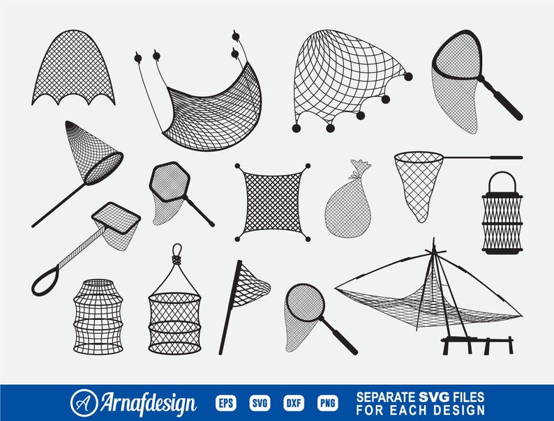 Fishing Net SVG, Fishing Svg, Net Svg, Clipart, Cut Files for ...