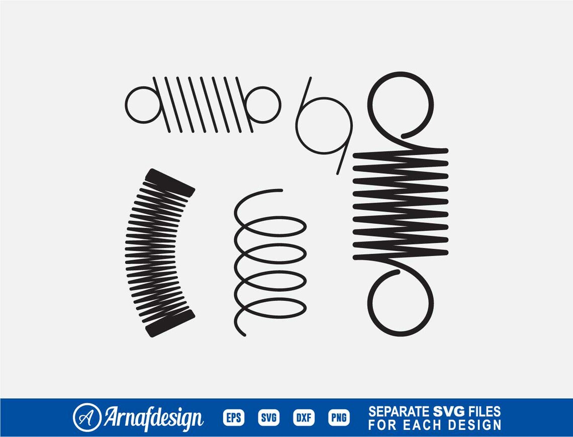 Coiled Spring SVG, Coiled Svg, Springs Svg, Metal Spring Svg, Clipart ...