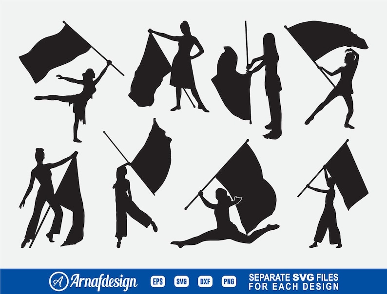 Color Guard Flags Svg, Color Guard Clipart, Color Guard Marching Band ...