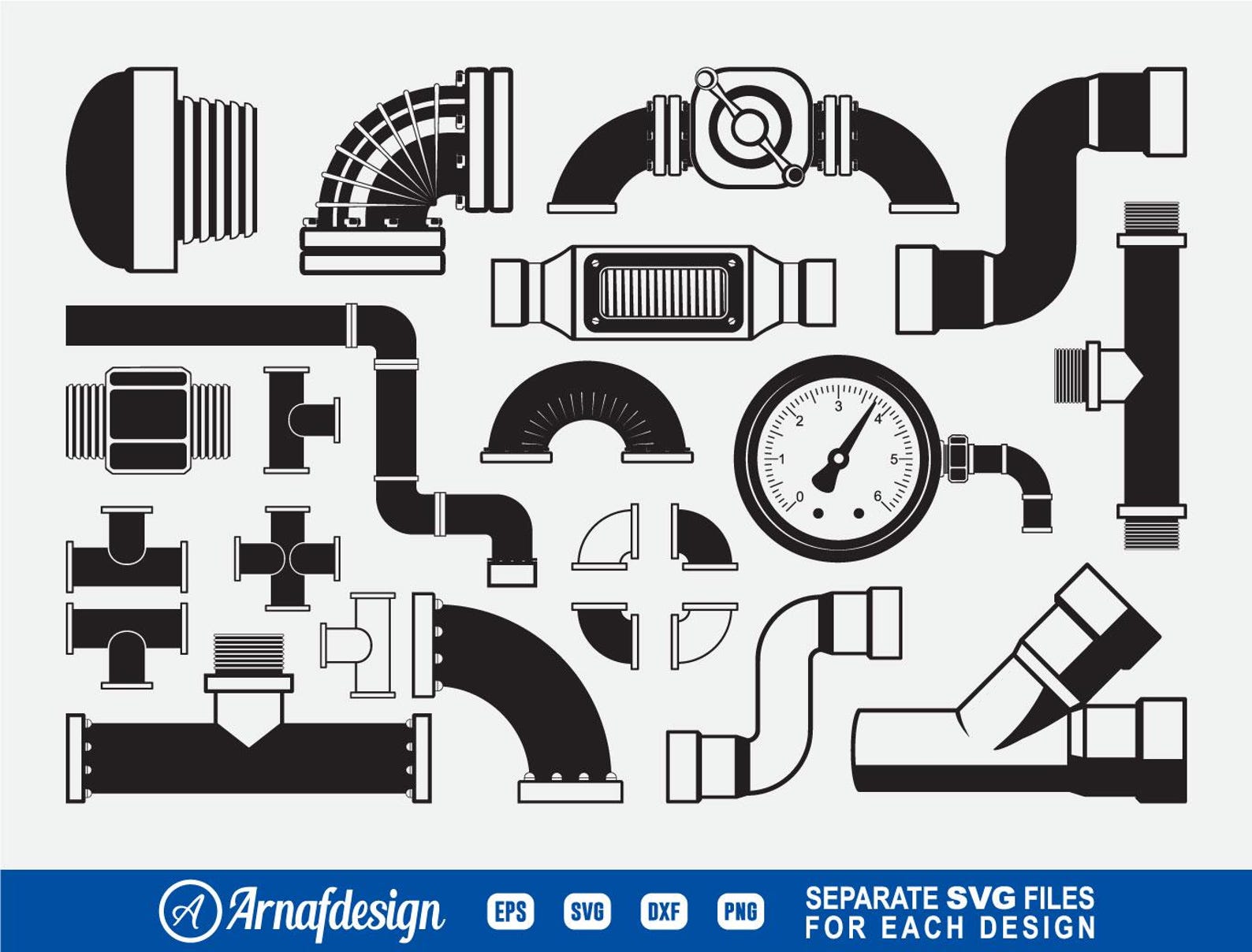 Steel Pipe SVG, Steel Pipe Fittings Svg, Pipe Svg, Clipart, Cut Files ...