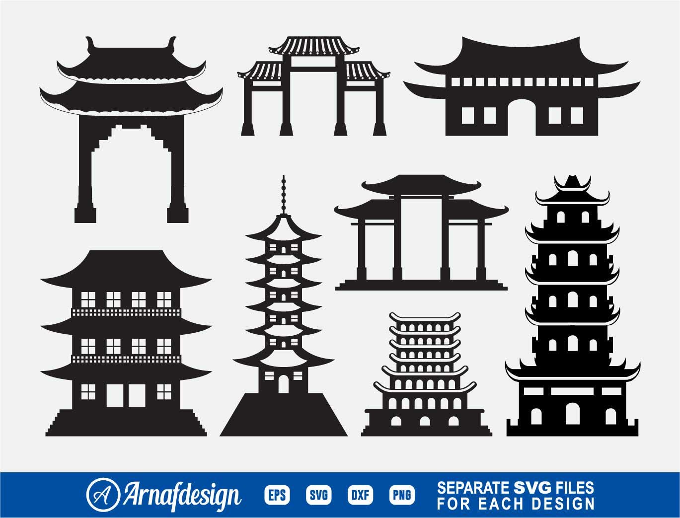 Chinese Gate SVG, Pagoda Svg, Chinese Building Svg, Pagoda Japan Svg ...