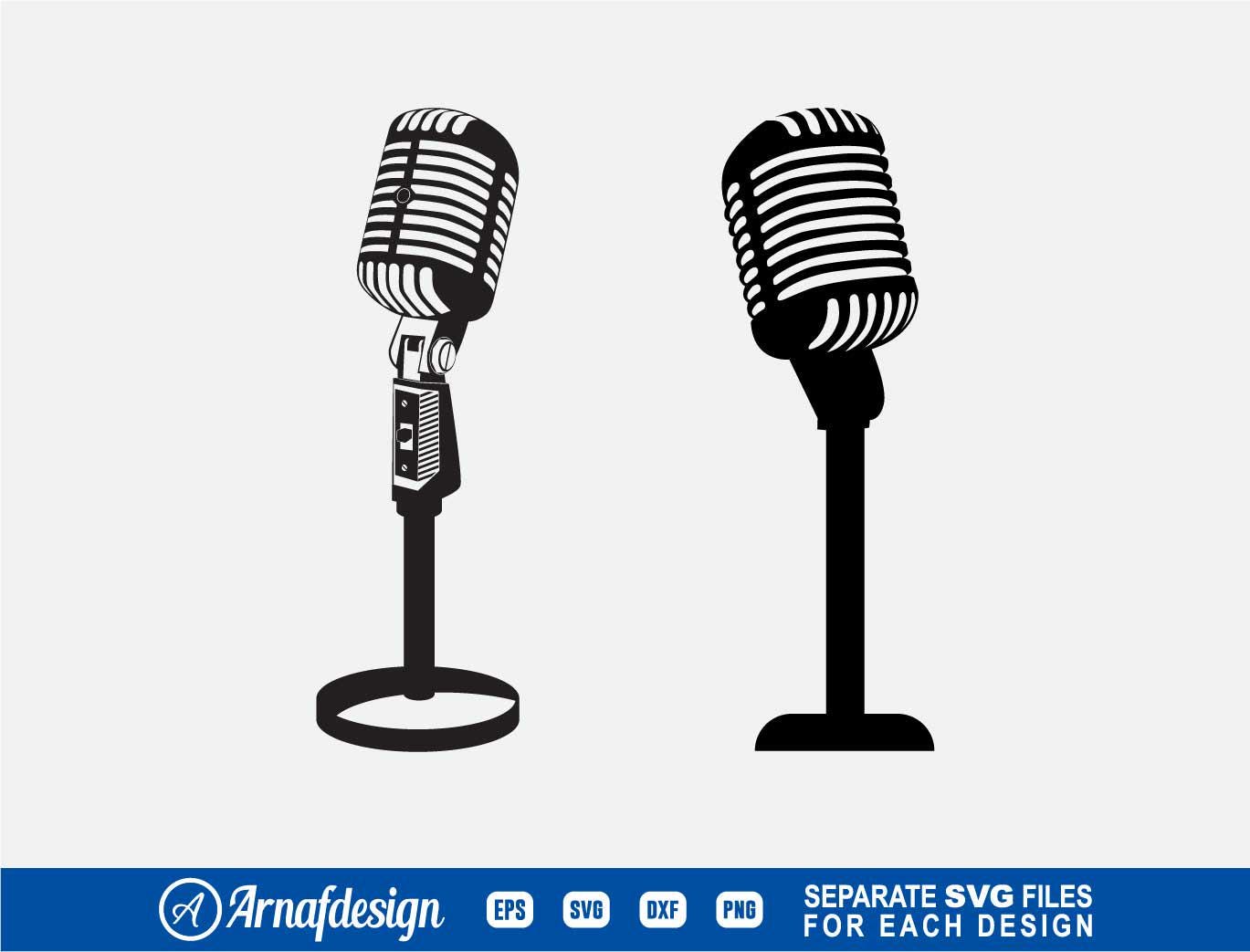 Microphone SVG, Headphones Svg, Mic Stand Svg, Music Svg, Clipart, Cut ...