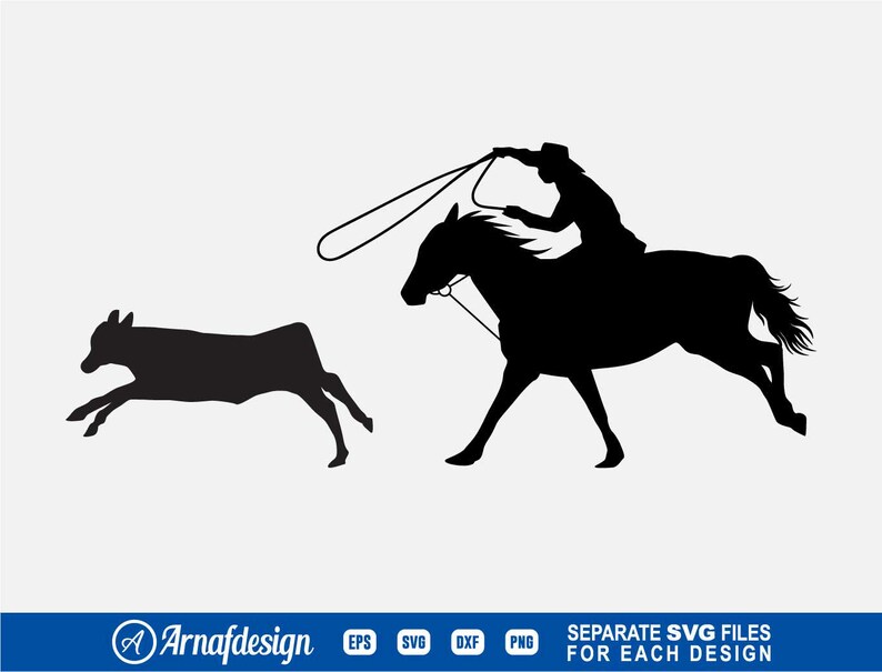 Breakaway Roping SVG, Rodeo Cowboy Western Svg, Vector, Silhouette ...