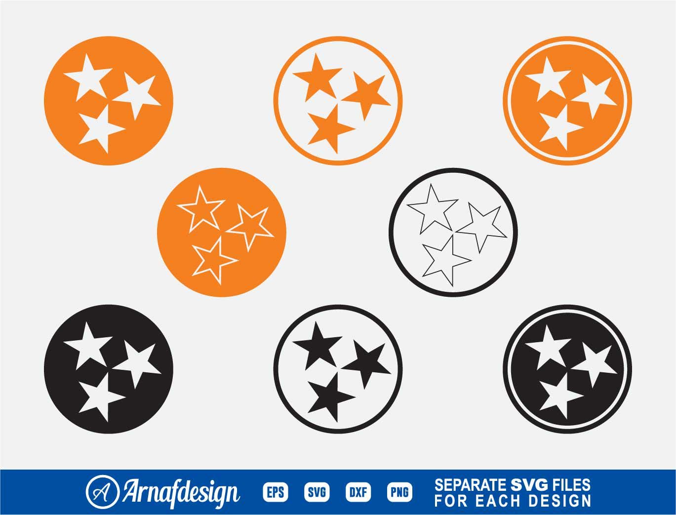 Tennesseetri-star SVG, Tennessee Star, Tennessee Tristar Svg, Vector ...