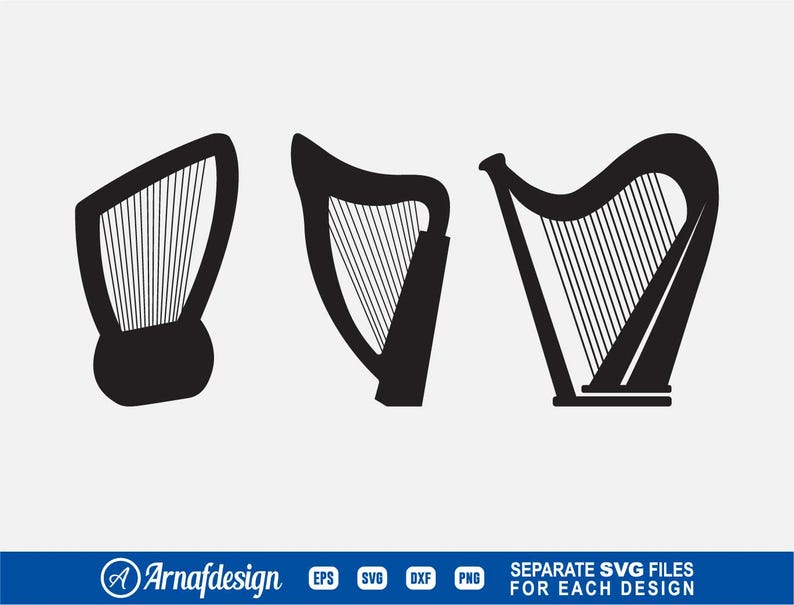 Lyre SVG, Harp Svg, Angel's Harp Svg, Vector, Silhouette, Cricut ...