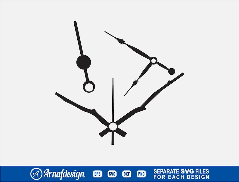 Clock Hands SVG, Clock Hands Vector, Silhouette, Cricut File, Clipart ...
