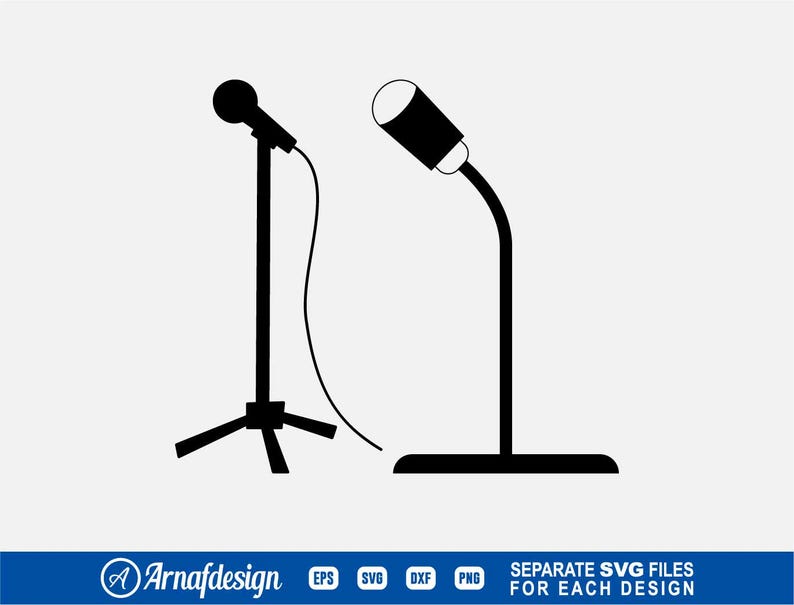 Microphone SVG, Headphones Svg, Mic Stand Svg, Music Svg, Clipart, Cut ...