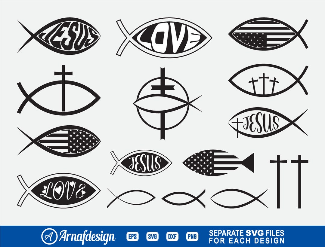 Christian Fish SVG, USA Christian Fish, Jesus Fish Svg, Christian Svg ...
