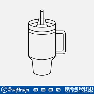 Stanley Tumbler SVG, 40 Oz Tumbler, Stanley Cup Inspired, Quencher Cup ...