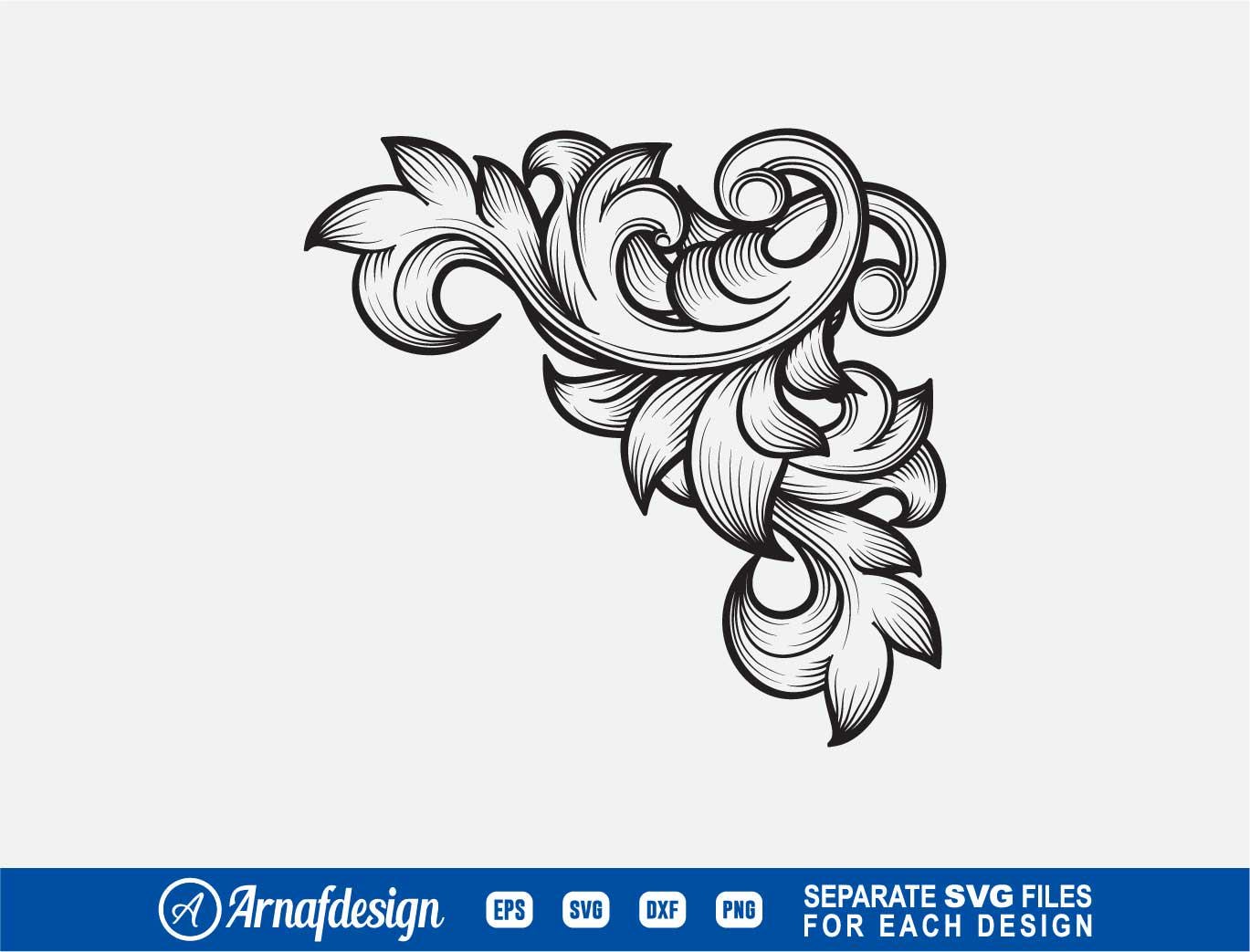 Baroque SVG, Acanthus Svg, Filigree, Decorative Ornament, Swirls Svg ...