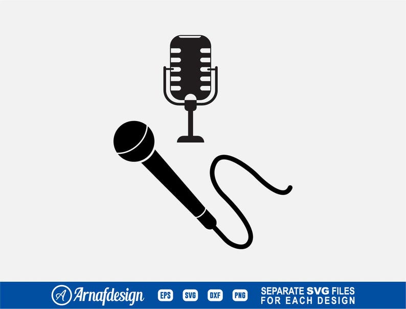 Microphone SVG, Headphones Svg, Mic Stand Svg, Music Svg, Clipart, Cut ...