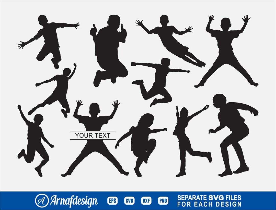 Kids Jumping SVG, Jumping Children, Jump Svg, Clipart, Cut Files for ...