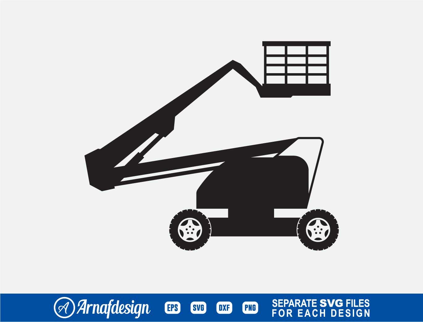 Cherry Picker SVG, Cherry Picker Vector, Bucket Truck SVG, Boom Lift ...