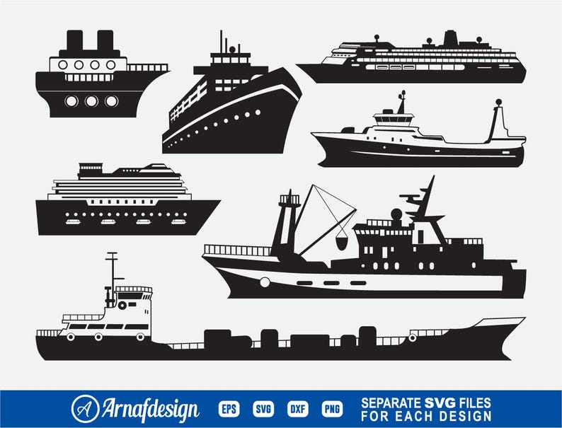 Ship Svg, Cruise Ship Svg, Cargo Ship Svg, Cargo Svg, Clipart, Cut ...