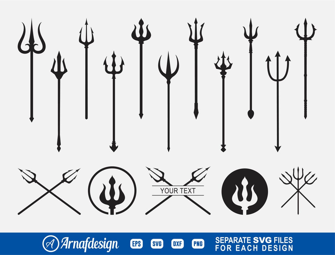 Trident SVG, Summer Trident Svg, Spear Svg, Harpoon Svg, Clipart, Cut ...