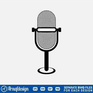 Microphone SVG, Headphones Svg, Mic Stand Svg, Music Svg, Clipart, Cut ...
