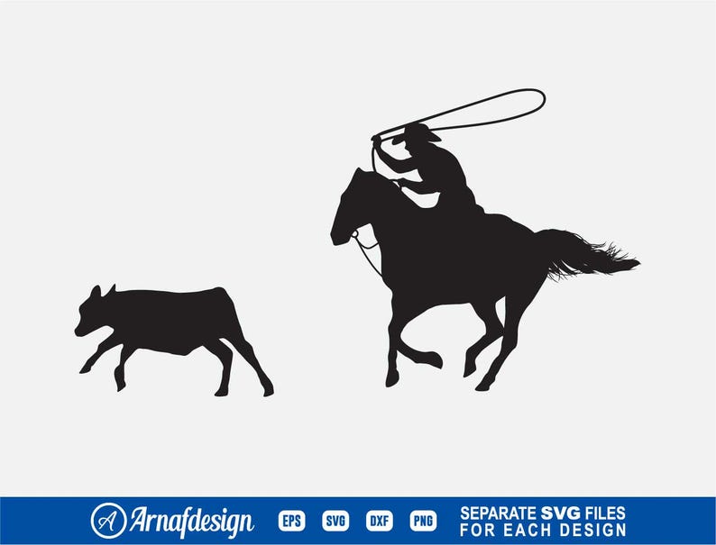 Breakaway Roping SVG, Rodeo Cowboy Western Svg, Vector, Silhouette ...