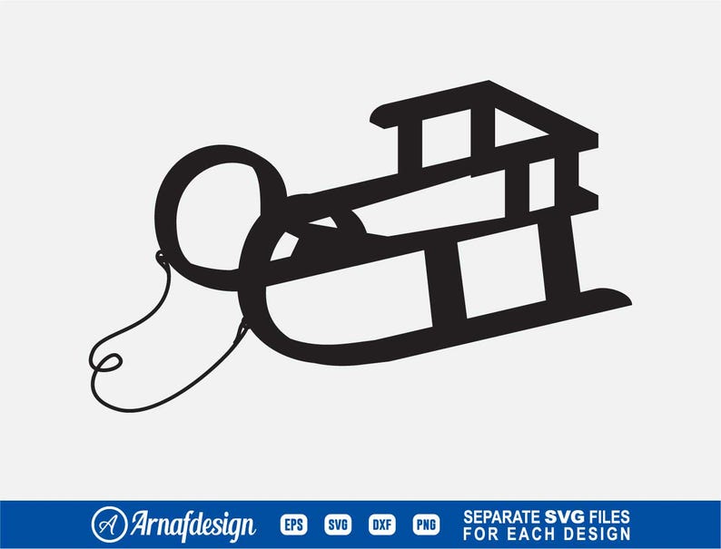 Wooden Sled SVG, Sled Svg, Sleigh Sled Svg, Snow Sled Svg, Clipart, Cut ...