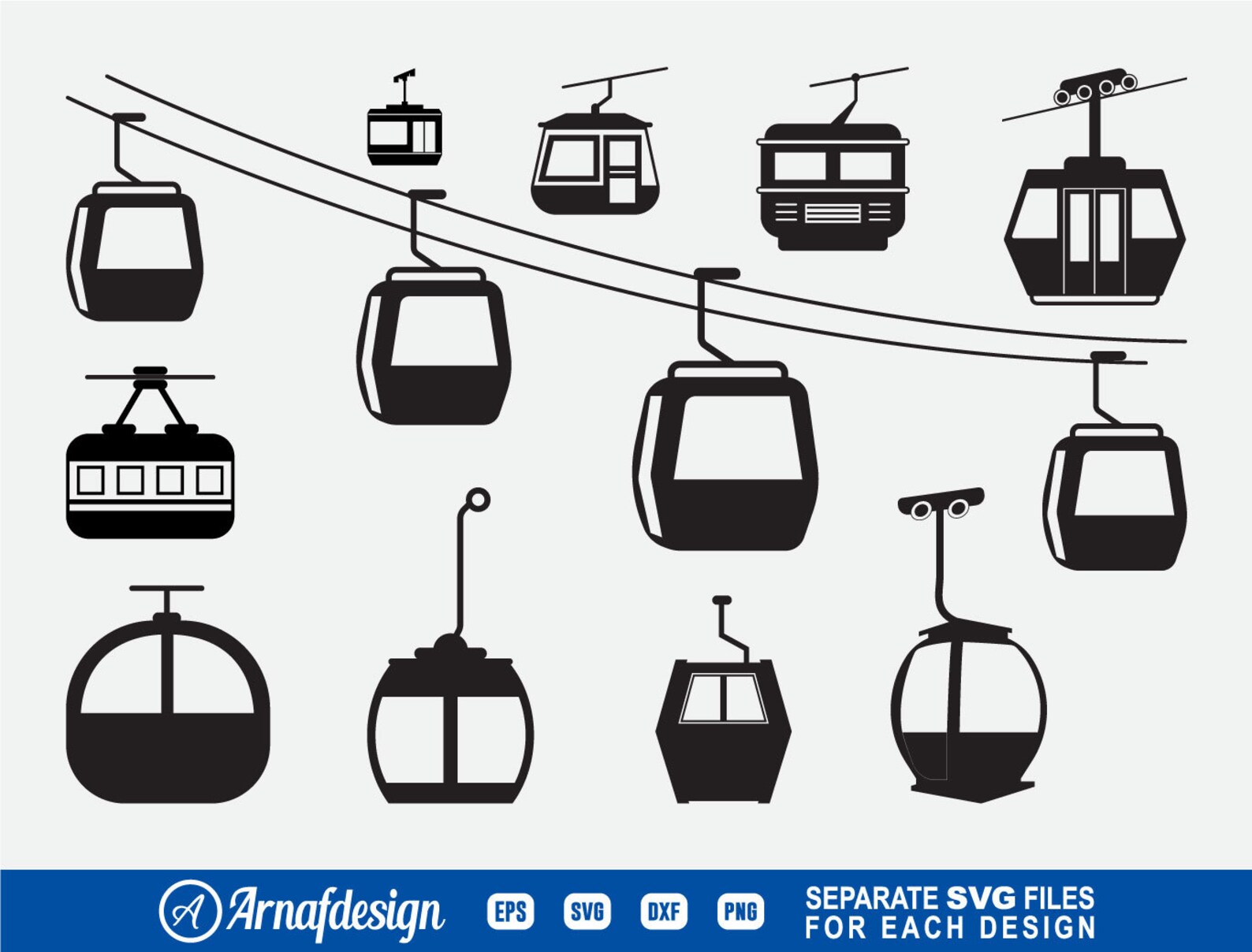 Cable Car SVG, Gondola Lift Svg, Aerial Tramway Svg, Dxf, Eps, Png ...
