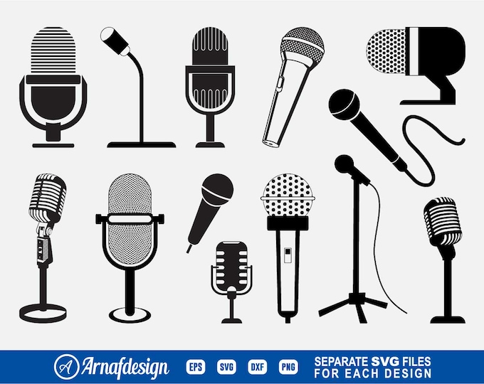 Mikrofon svg, Kopfhörer svg, Mic Stand svg, Musik svg, Clipart ...