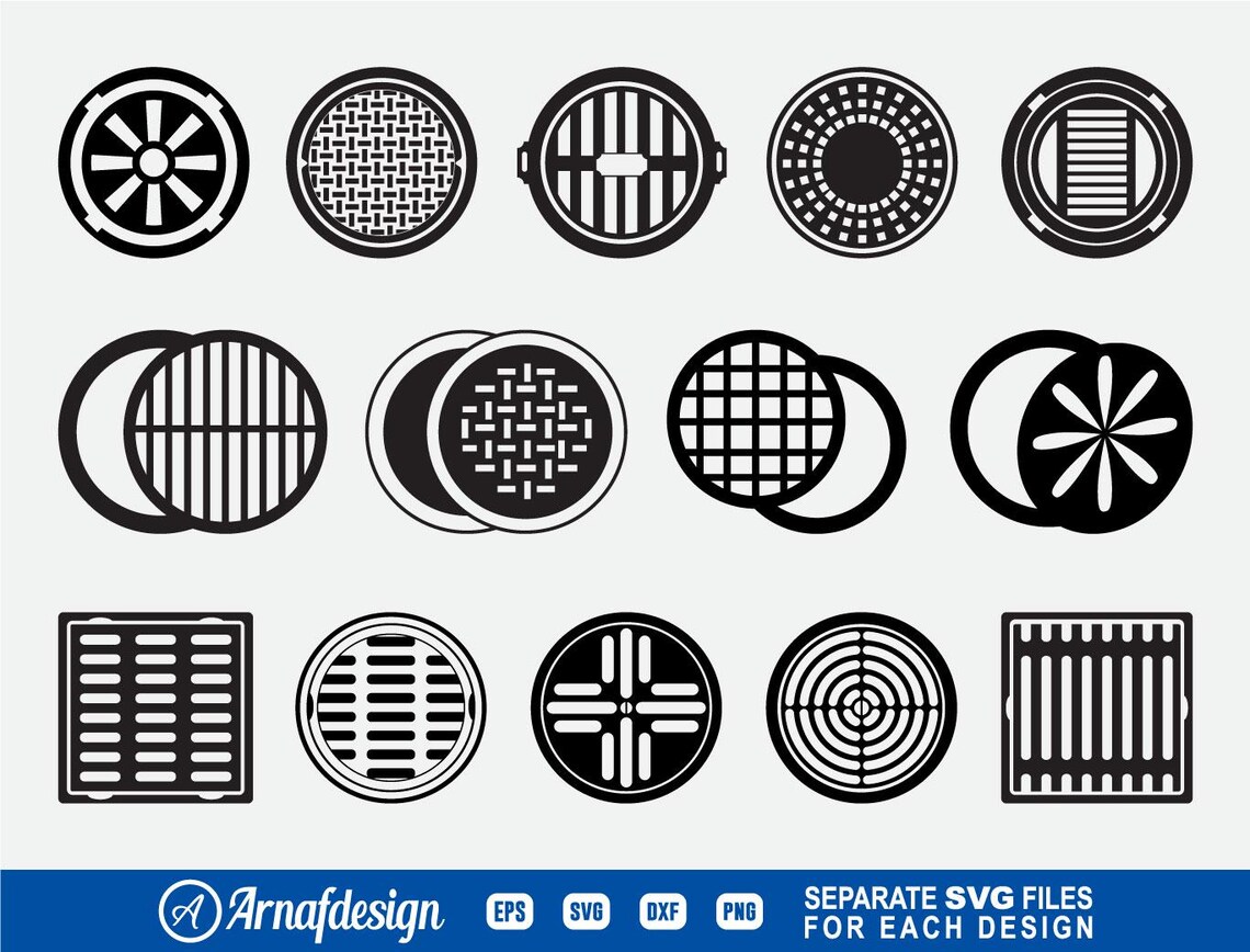 Manhole Cover SVG, Sewer Lid Svg, Sewer Svg, Street Manhole Svg ...