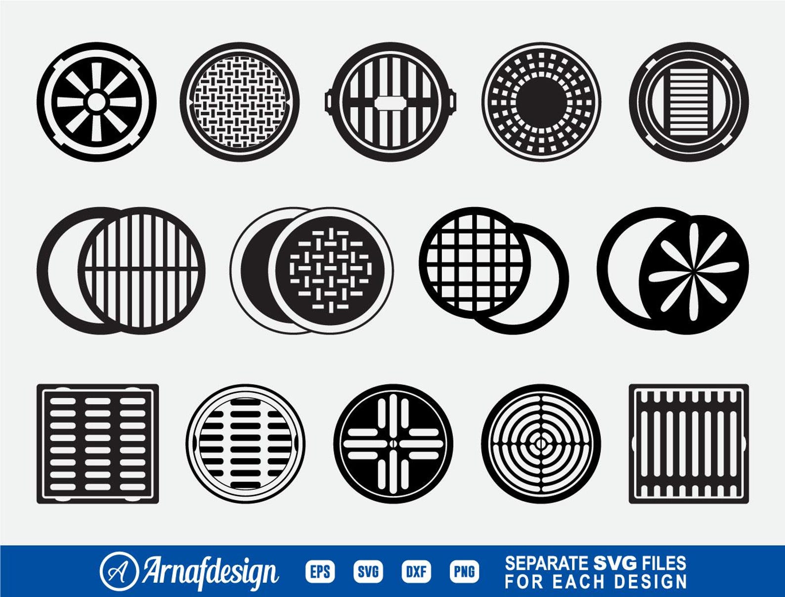 Manhole Cover SVG, Sewer Lid Svg, Sewer Svg, Street Manhole Svg ...