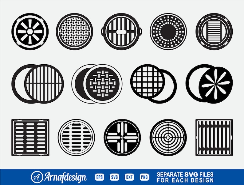 Manhole Cover SVG, Sewer Lid Svg, Sewer Svg, Street Manhole Svg ...