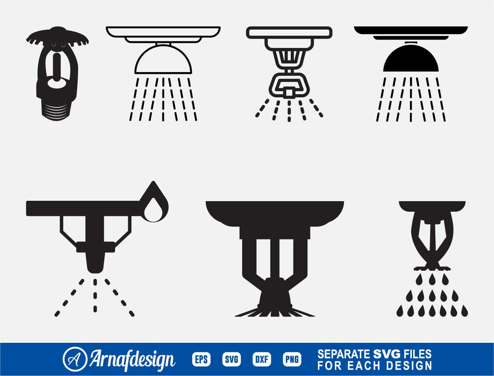 Fire Sprinkler SVG, Sprinkler Head Svg, Vector, Silhouette, Cricut ...