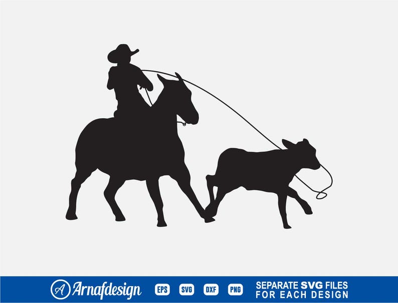 Breakaway Roping SVG, Rodeo Cowboy Western Svg, Vector, Silhouette ...