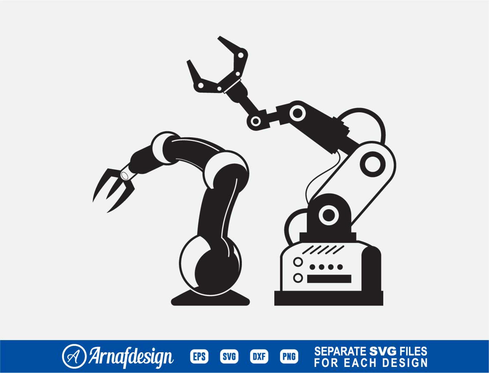 Robotic Arms SVG, Robot Svg, Industrial Svg, Manufacturing Svg, Clipart ...