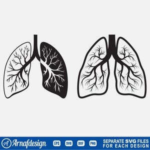 Lung SVG, Medical Image Svg, Human Lung Svg, Bronchial Svg, Clipart ...
