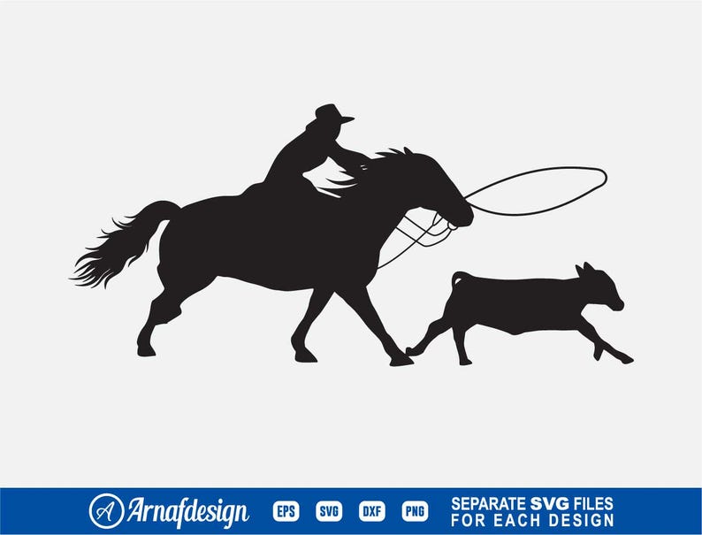 Breakaway Roping SVG, Rodeo Cowboy Western Svg, Vector, Silhouette ...