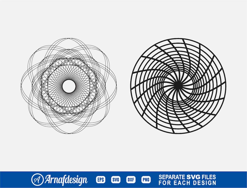 Spirograph SVG, Geometric Svg, Clipart, Cut Files for Silhouette, Files ...
