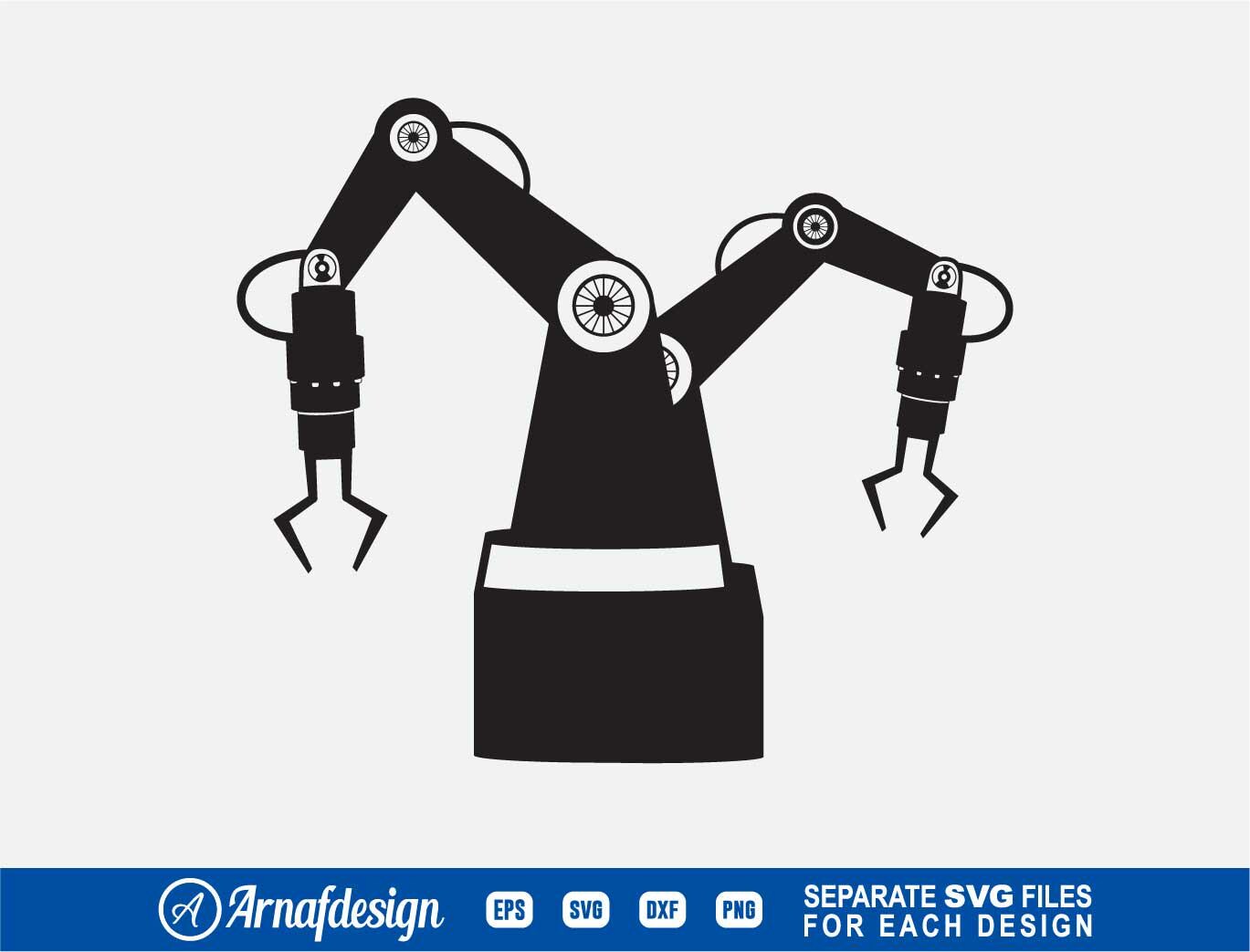 Robotic Arms SVG, Robot Svg, Industrial Svg, Manufacturing Svg, Clipart ...