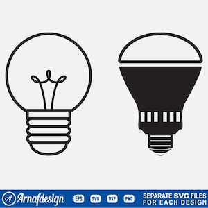 Light Bulb Svg, LED Light, Bulb Svg, Lightbulb Svg, Coil Svg, Clipart ...