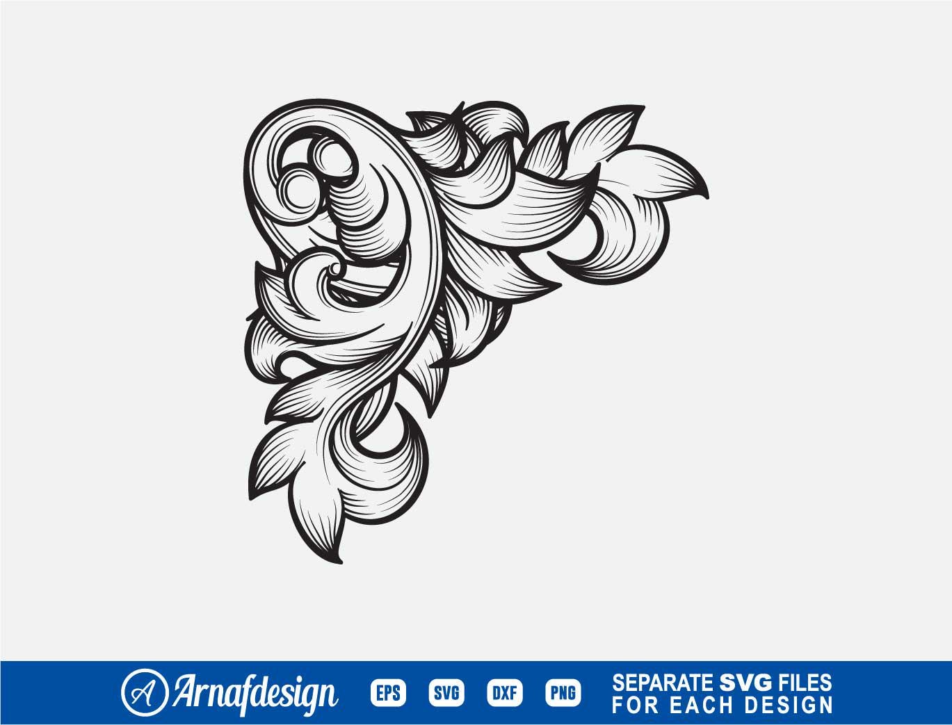 Baroque SVG, Acanthus Svg, Filigree, Decorative Ornament, Swirls Svg ...